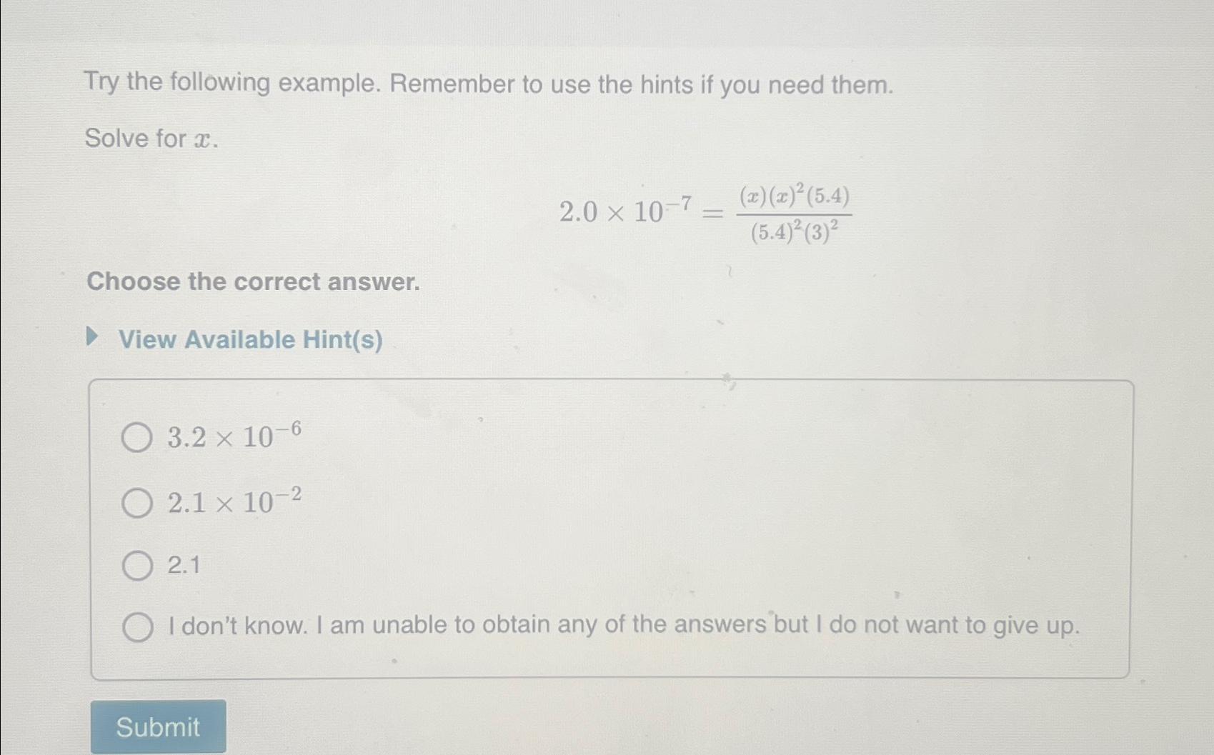 Solved Try the following example. Remember to use the hints | Chegg.com