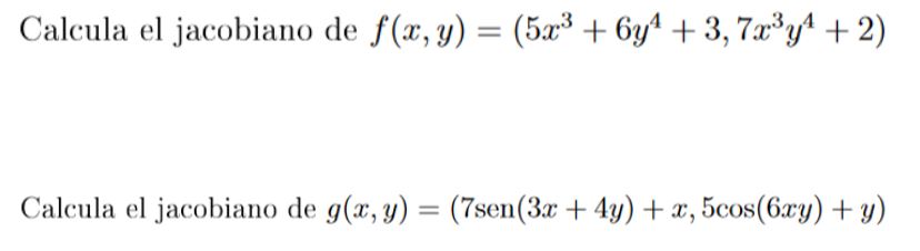Solved Calcula el jacobiano de | Chegg.com