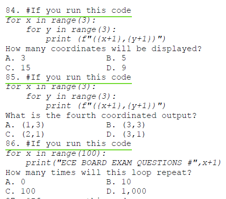 #If you run this codefor x ﻿in range (3):for y ﻿in | Chegg.com