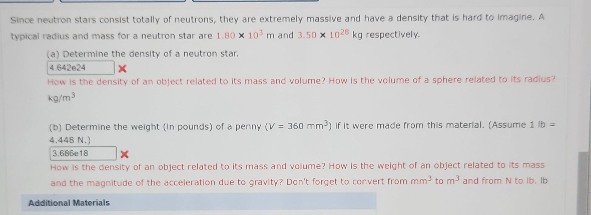 Solved since neutron stars consist totally of neutrons, they | Chegg.com