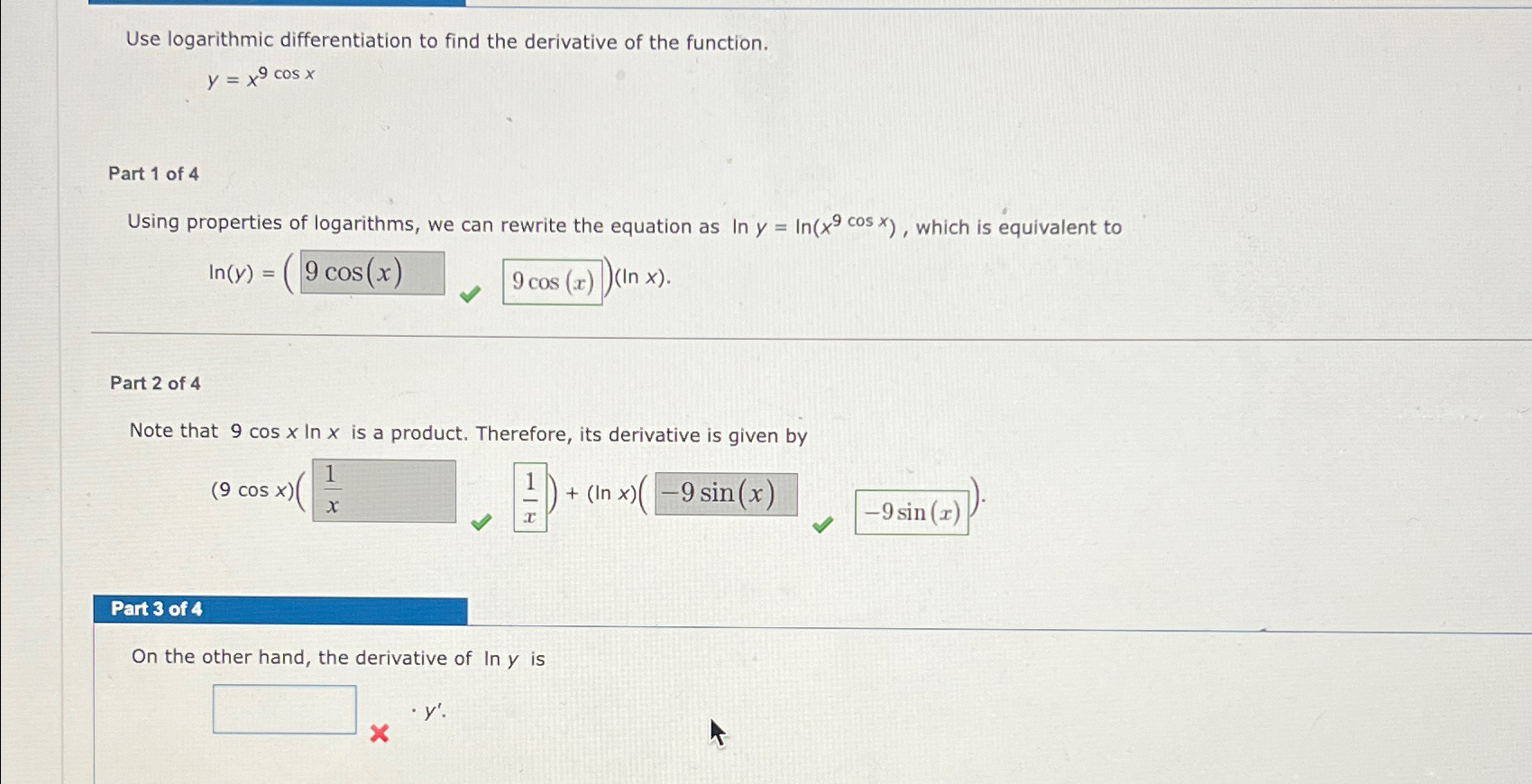 Solved Use logarithmic differentiation to find the | Chegg.com