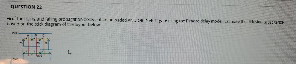 Solved QUESTION 22 Find the rising and falling propagation | Chegg.com