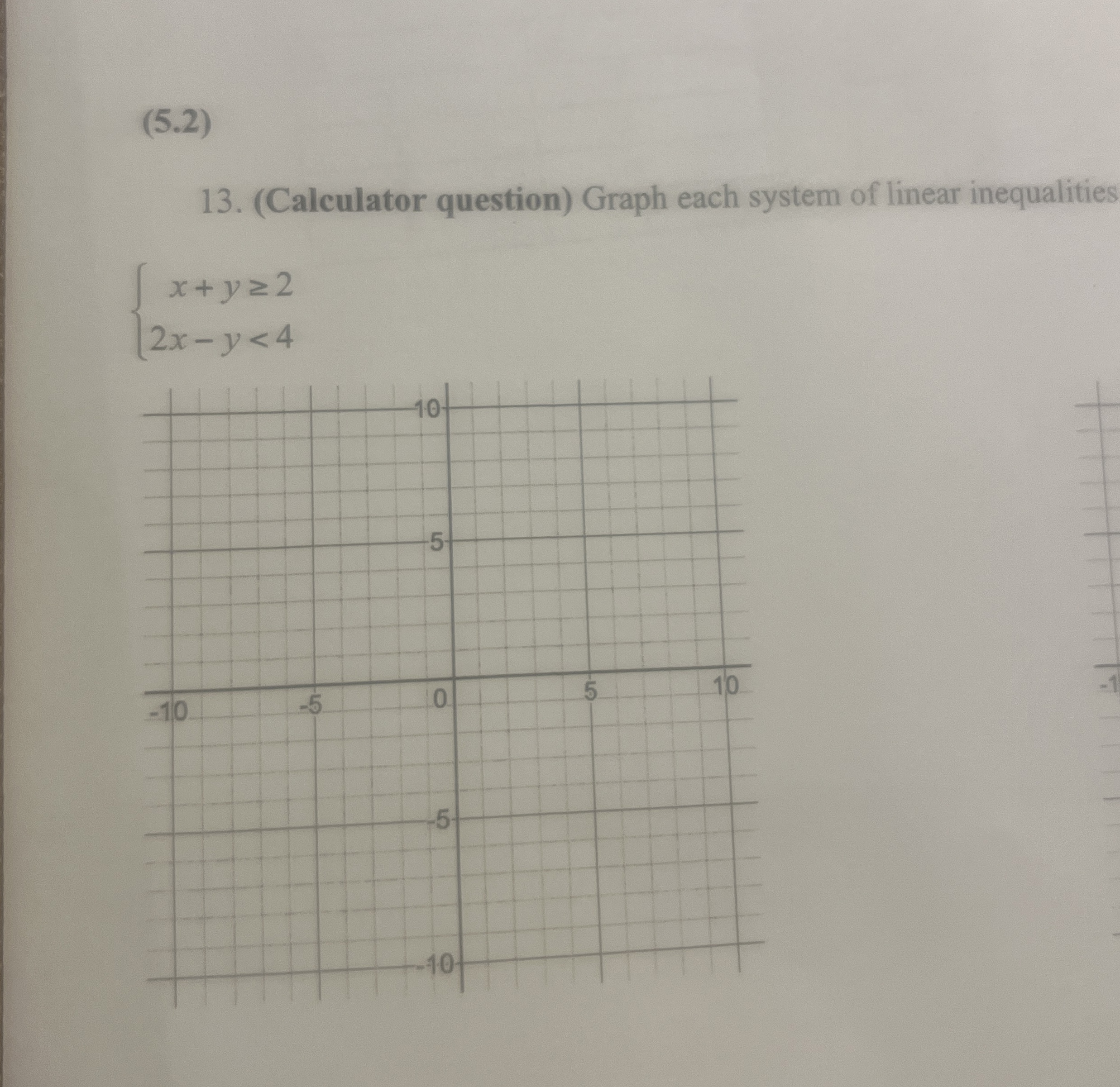 Solved (5.2)13. (Calculator question) ﻿Graph each system of | Chegg.com