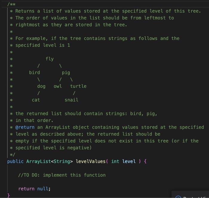 Solved please finish the implementation of this one method | Chegg.com