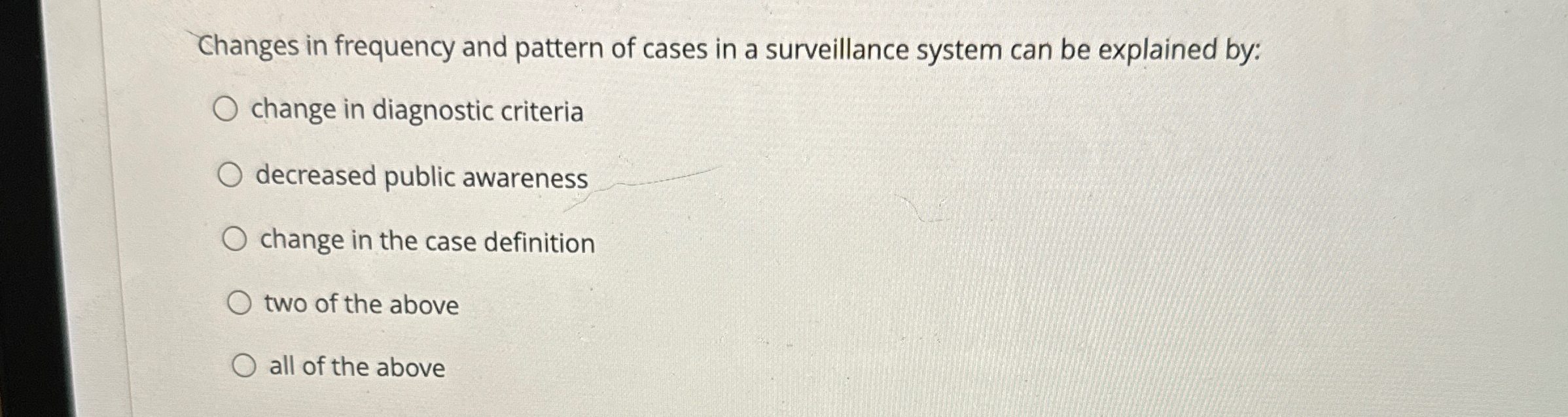 Solved Changes in frequency and pattern of cases in a | Chegg.com