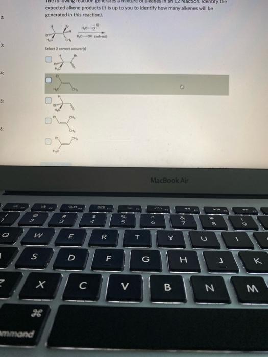 Solved expected alkene products (it is up to you to identify | Chegg.com