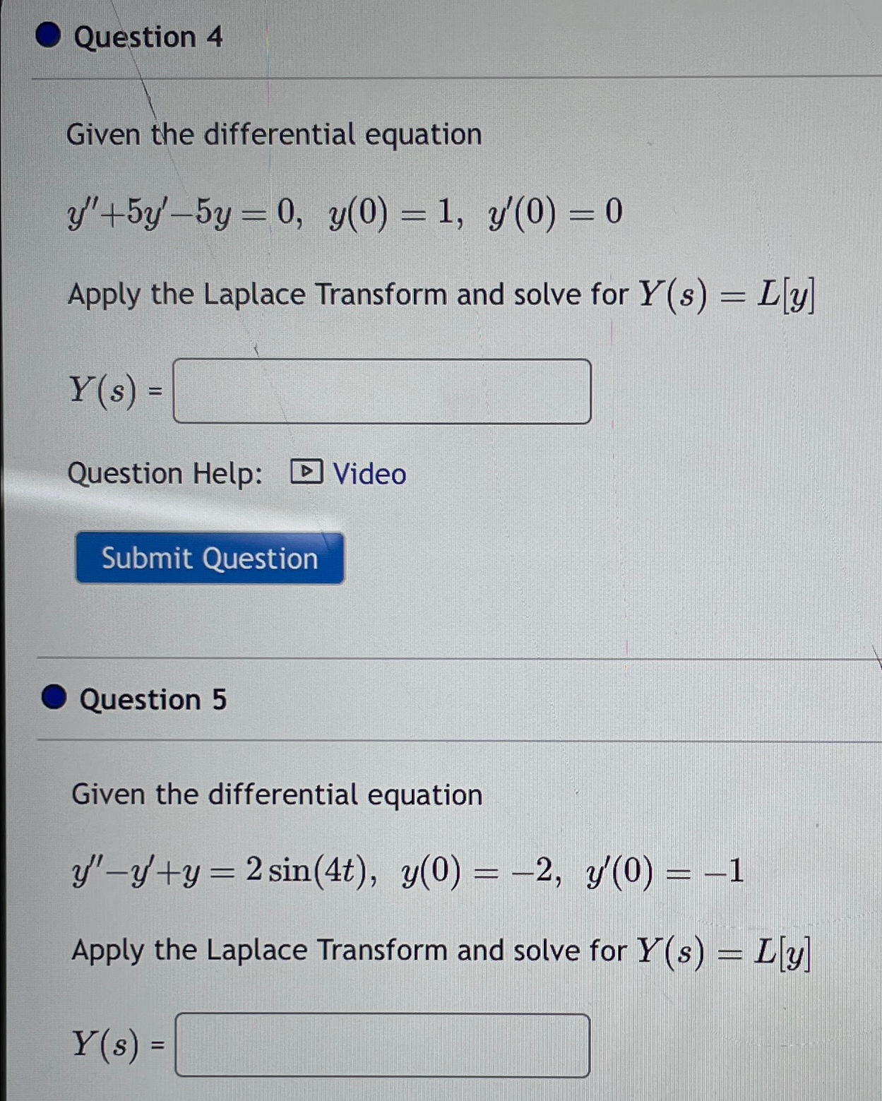Solved Question 4Given the differential | Chegg.com