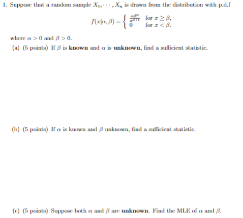 Solved Suppose that a random sample x1,cdots,xn ﻿is drawn | Chegg.com