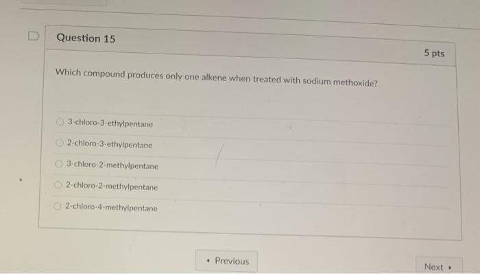 Solved Question 14 5 pts How many distinct alkene products | Chegg.com