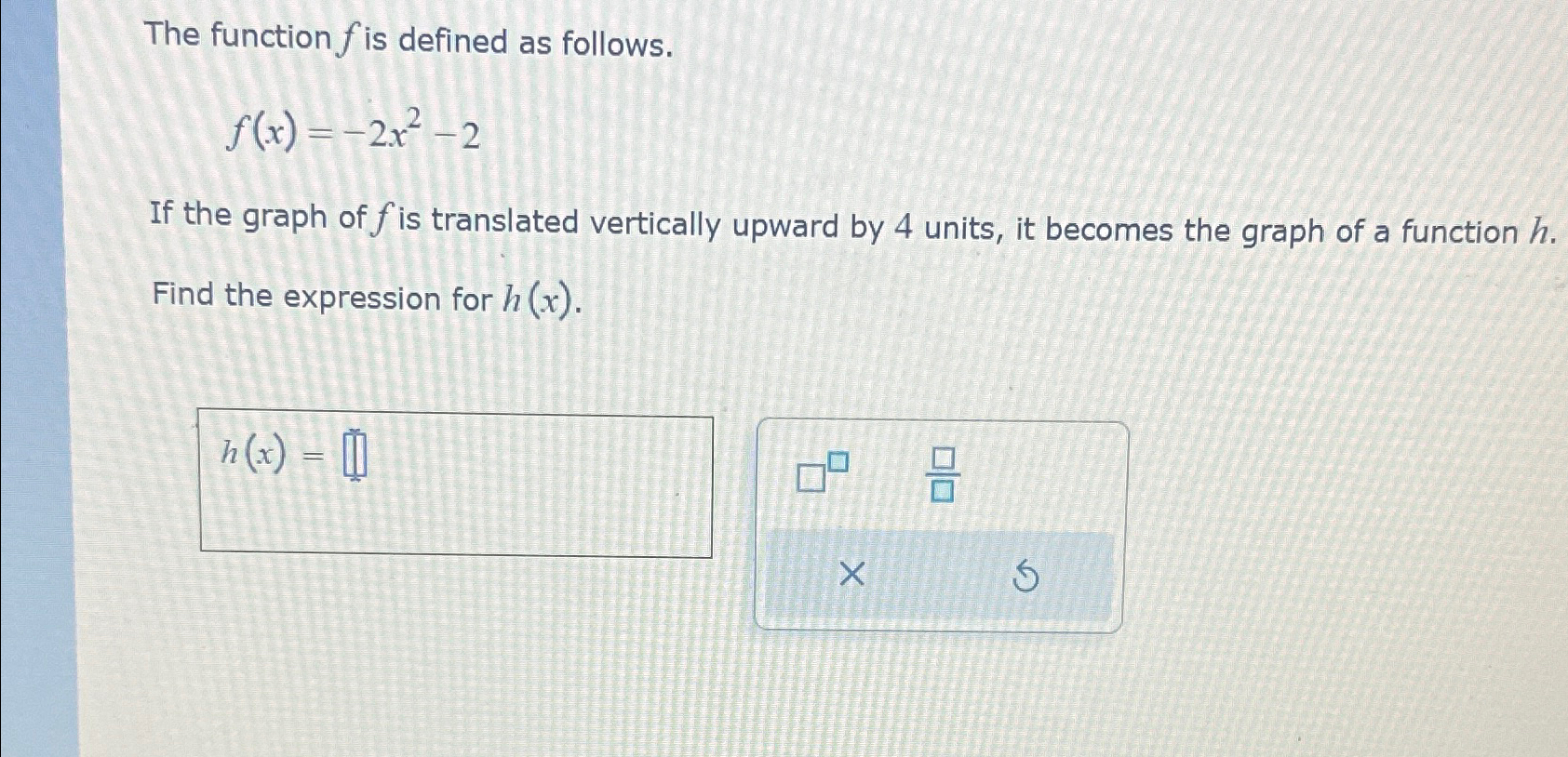 Solved The function f ﻿is defined as follows.f(x)=-2x2-2If | Chegg.com