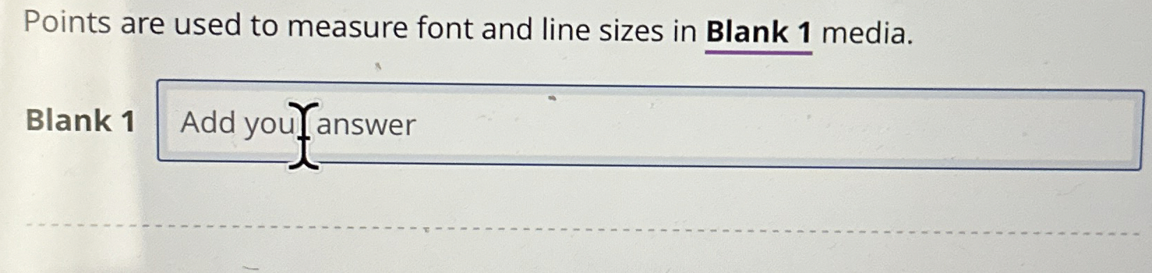 Solved Points are used to measure font and line sizes in | Chegg.com
