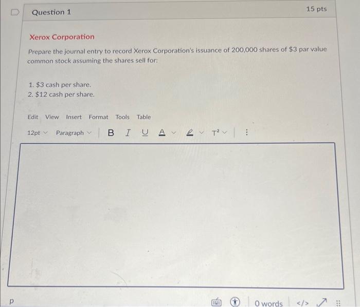 Solved Xerox Corporation Prepare the journal entry to record | Chegg.com