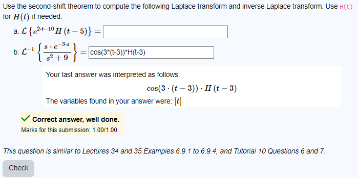 Solved Use the second-shift theorem to compute the following | Chegg.com