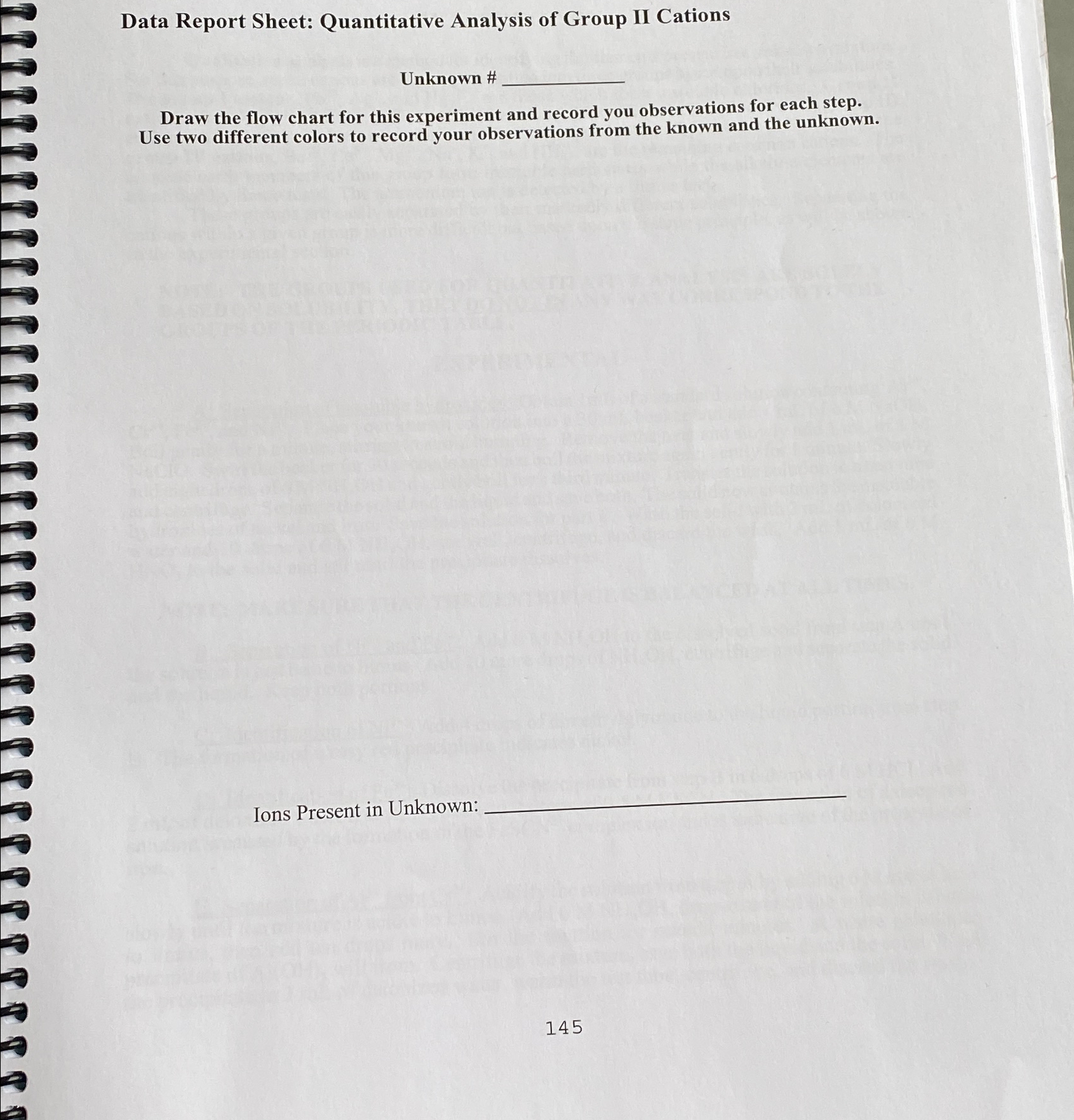 Solved Data Report Sheet: Quantitative Analysis of Group II | Chegg.com