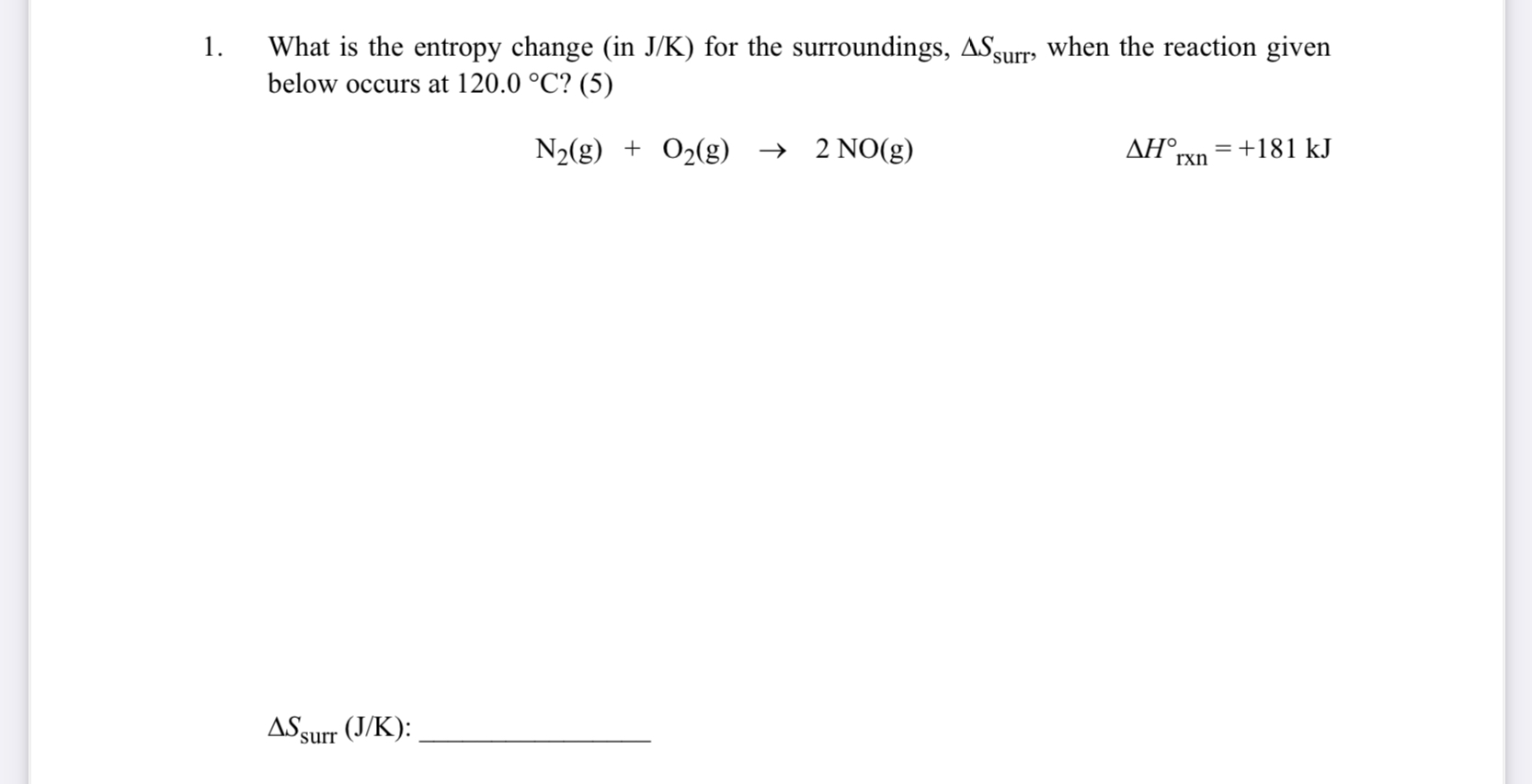 Solved What is the entropy change (in JK ) ﻿for the | Chegg.com