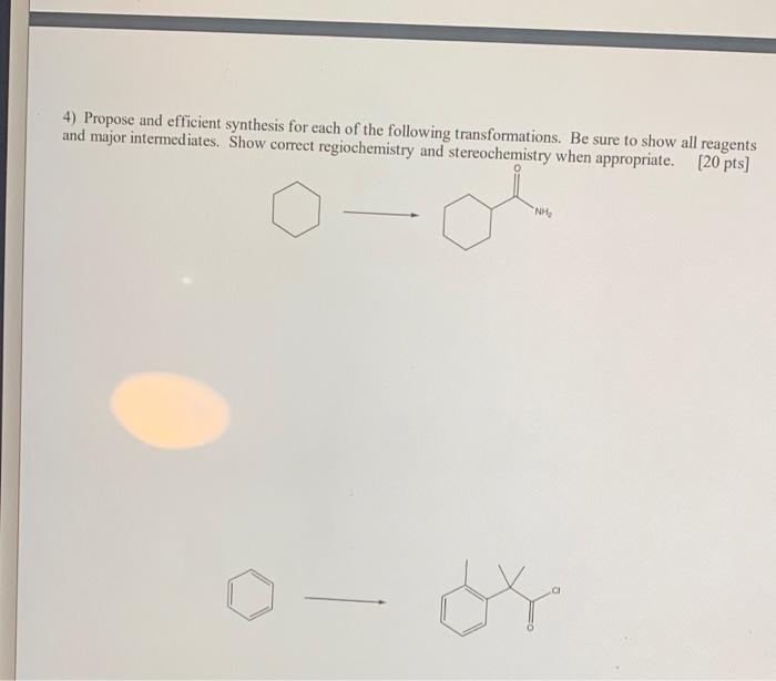 Solved 4) Propose and efficient synthesis for each of the | Chegg.com