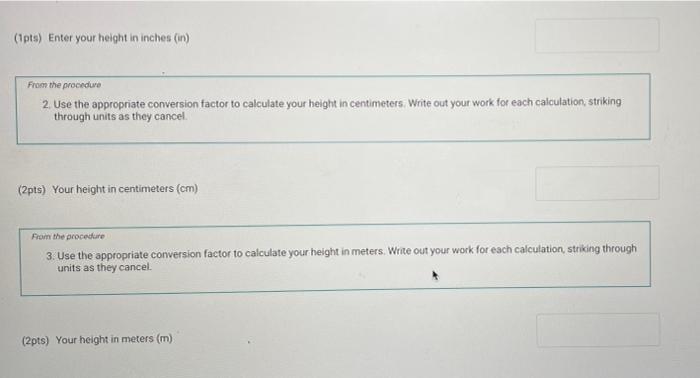 Solved (1pts) 1. a. What conversion factor(s) can you use to | Chegg.com