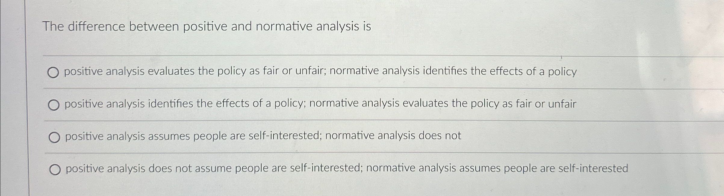 Solved The difference between positive and normative | Chegg.com