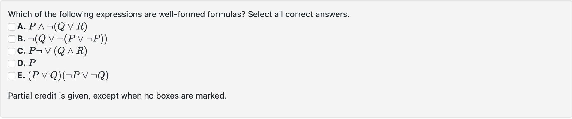 Solved Which of the following expressions are well-formed | Chegg.com