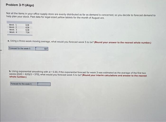 Solved Problem 3-11 (Algo) Not all the items in your office | Chegg.com