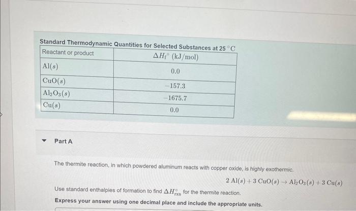 Solved find enthalpy of the thermote reaction. reaction is | Chegg.com