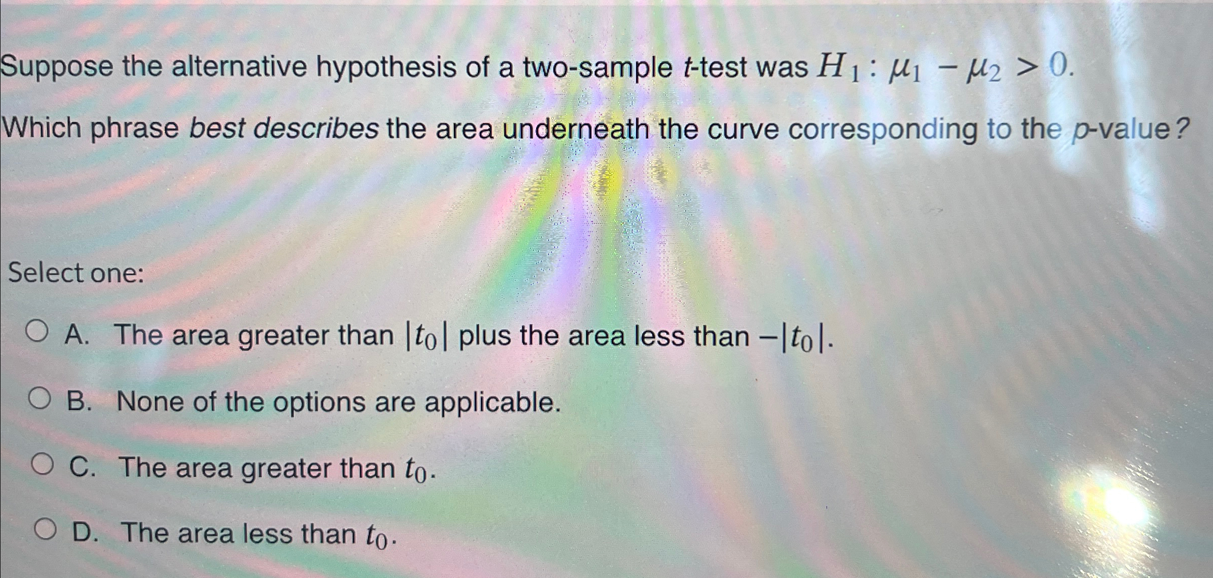 Solved Suppose the alternative hypothesis of a two-sample | Chegg.com