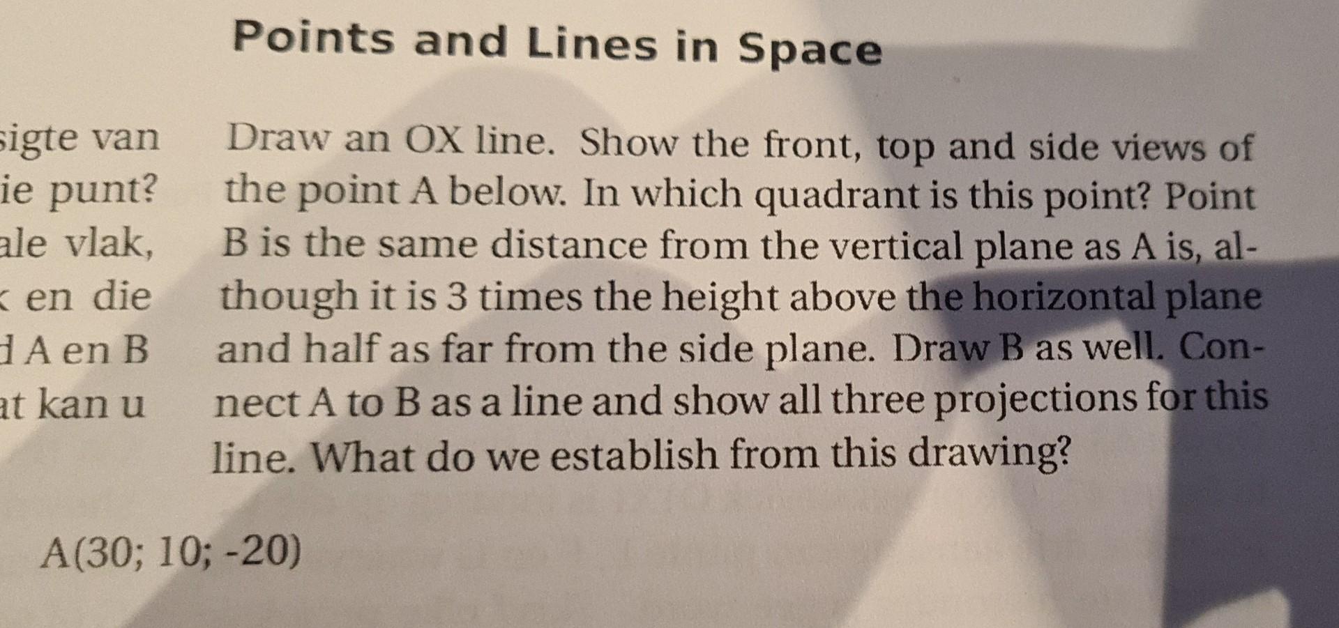 Solved Draw an OX line. Show the front, top and side views | Chegg.com