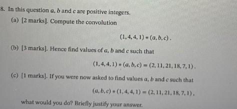 Solved In this question a,b and c are positive integers. (a) | Chegg.com