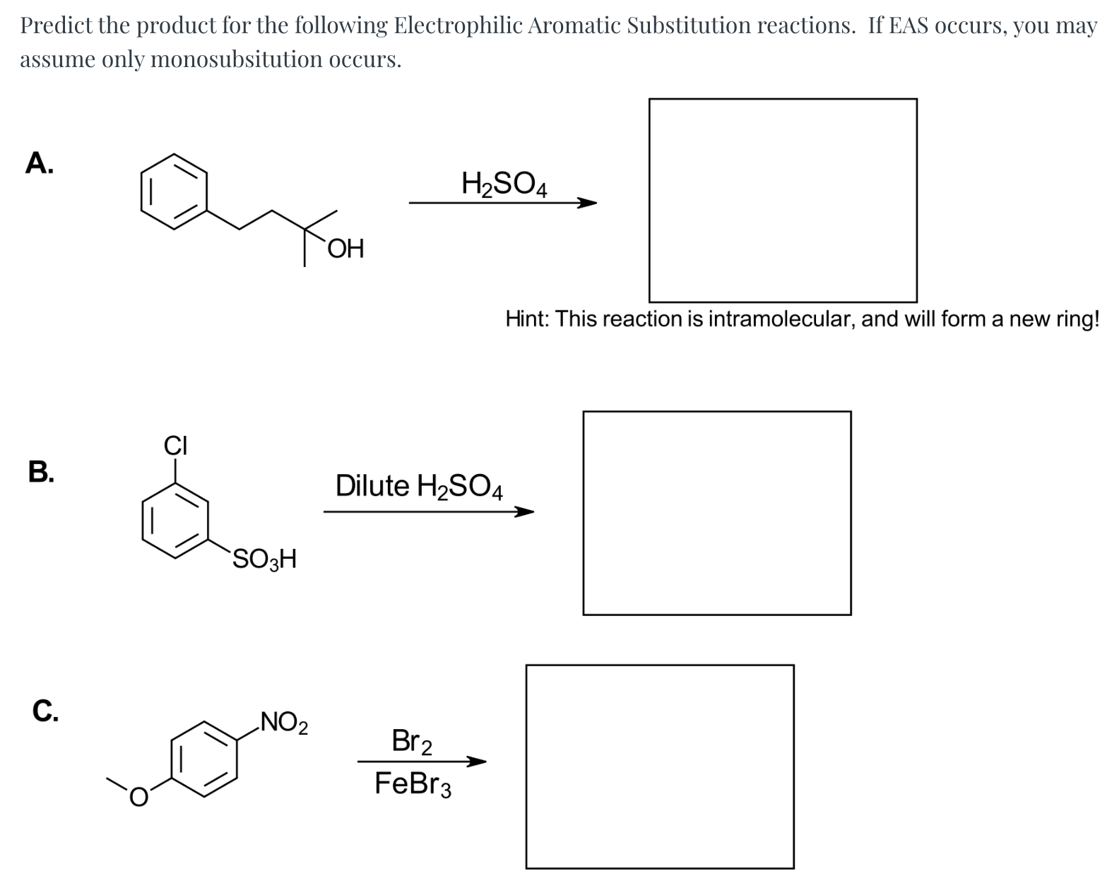 Solved Predict the product for the following Electrophilic | Chegg.com