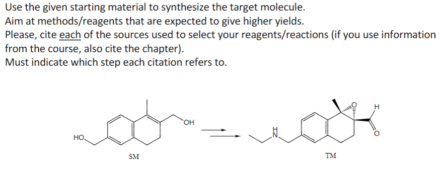 Use the given starting material to synthesize the | Chegg.com