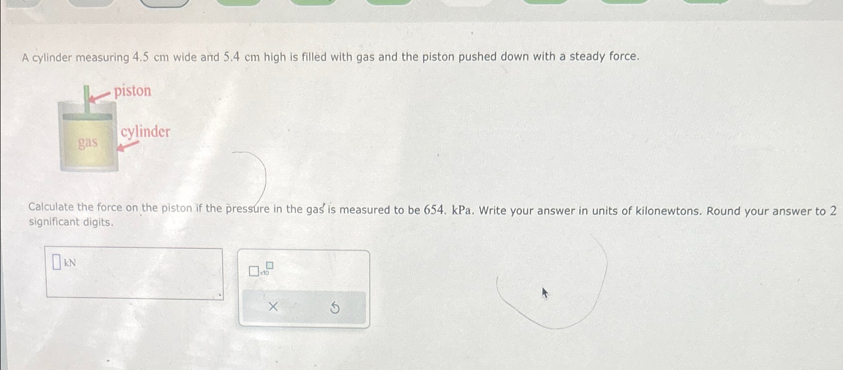 Solved A cylinder measuring 4.5cm ﻿wide and 5.4cm ﻿high is | Chegg.com