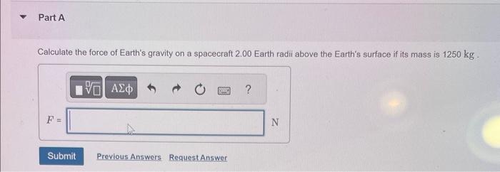 Calculate the force of Earth's gravity on a | Chegg.com