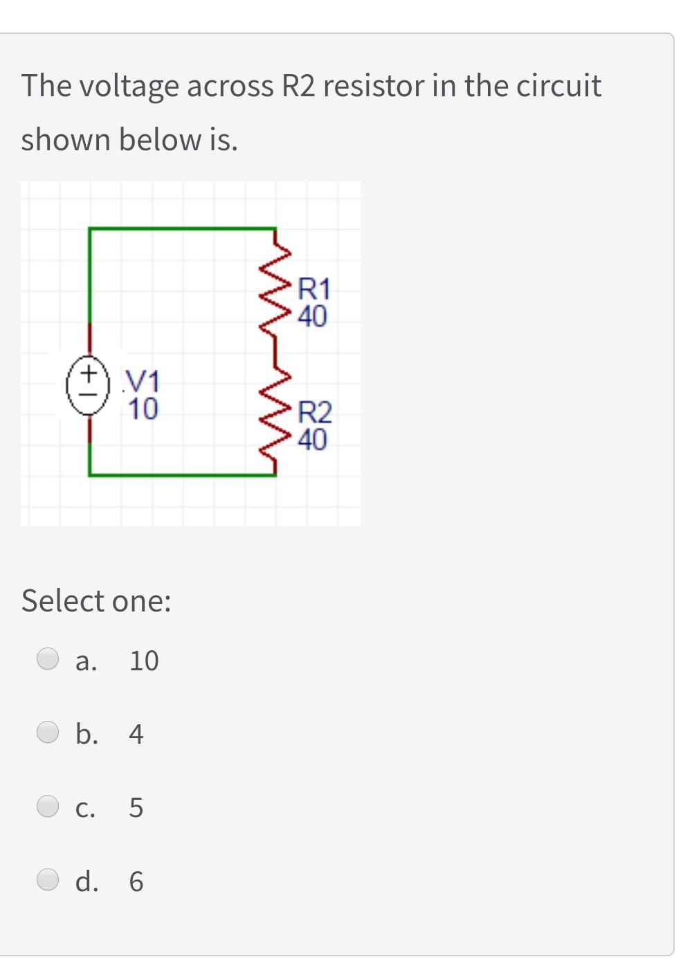 Solved The voltage across R2 resistor in the circuit shown | Chegg.com