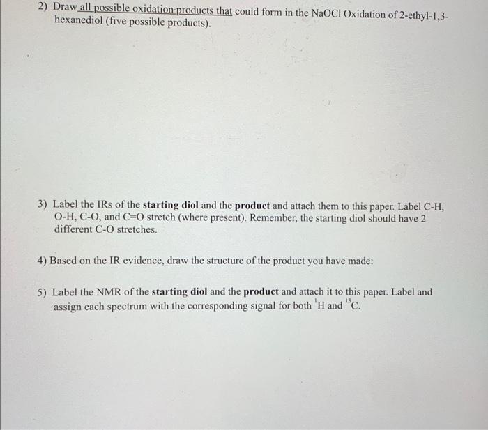 Solved 2) Draw all possible oxidation products that could | Chegg.com