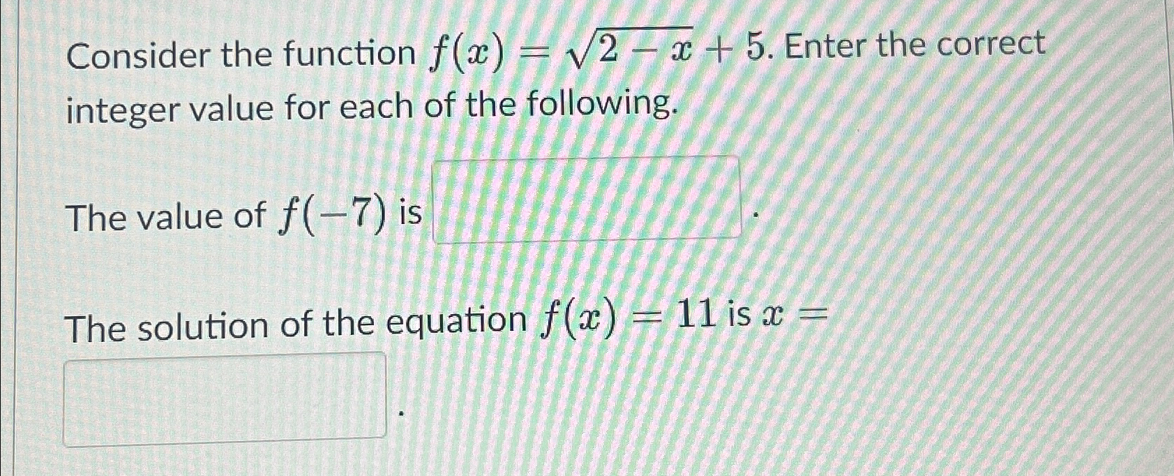 Solved Consider the function f(x)=2-x2+5. ﻿Enter the correct | Chegg.com
