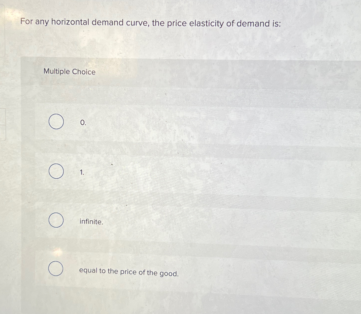 Solved For any horizontal demand curve, the price elasticity | Chegg.com