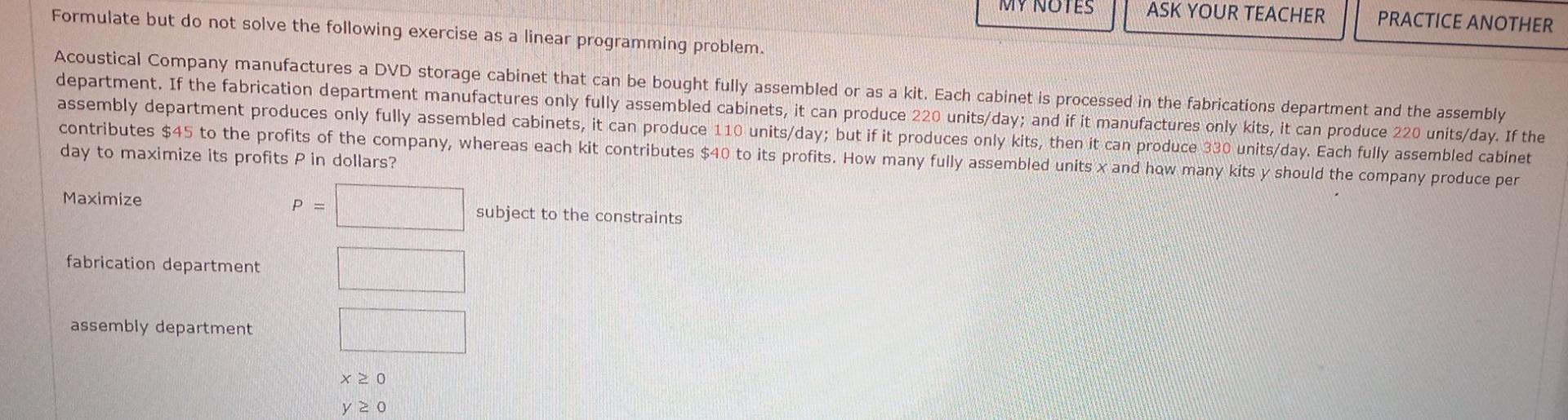 Solved Formulate but do not solve the following exercise as | Chegg.com