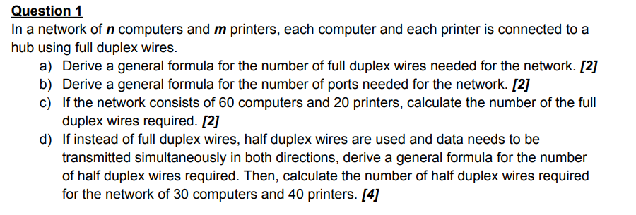 Solved Question 1In a network of n ﻿computers and m | Chegg.com