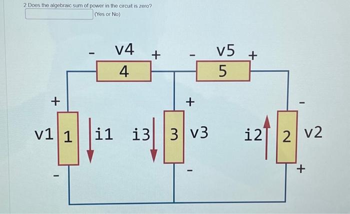 Solved 2. Does the algebraic sum of power in the circuit | Chegg.com