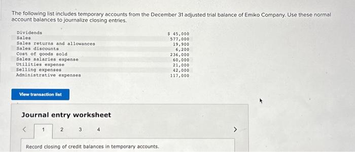 Solved The following list includes temporary accounts from | Chegg.com