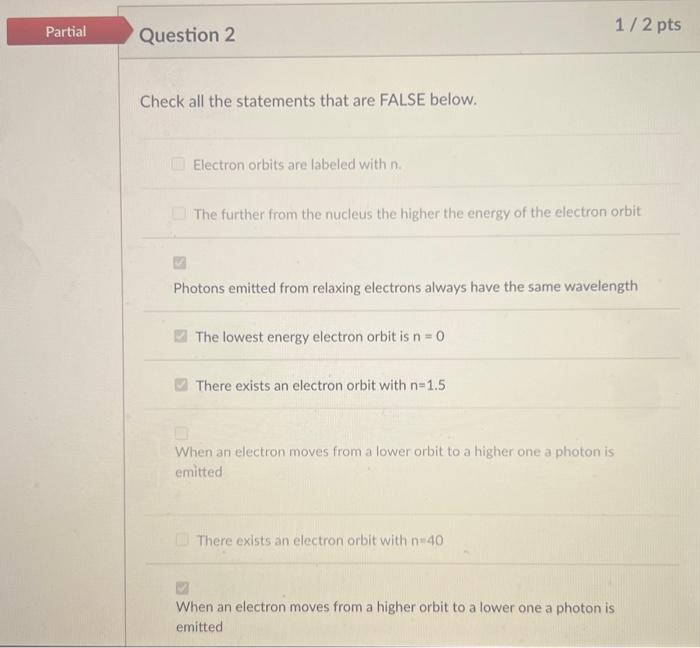 Solved Check all the statements that are FALSE below. | Chegg.com
