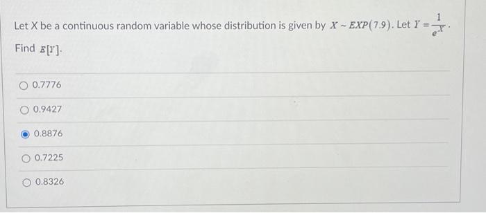 Solved Y = ₁ Let X be a continuous random variable whose | Chegg.com