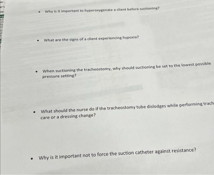 Solved - Why is it important to hyperoxygenate a client | Chegg.com