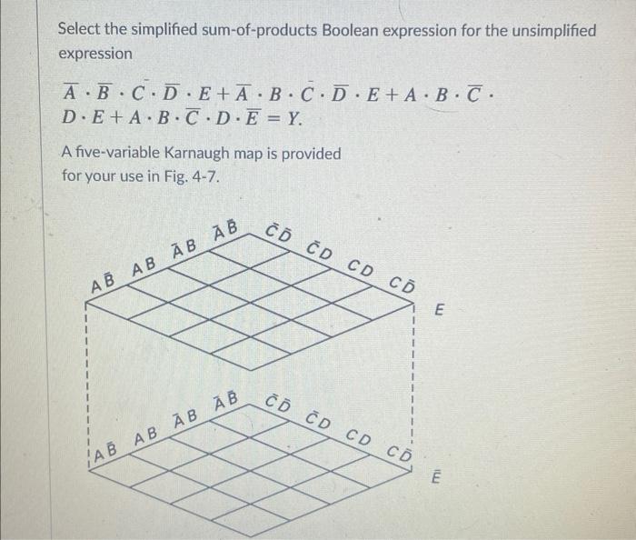 Solved Select the simplified sum-of-products Boolean | Chegg.com