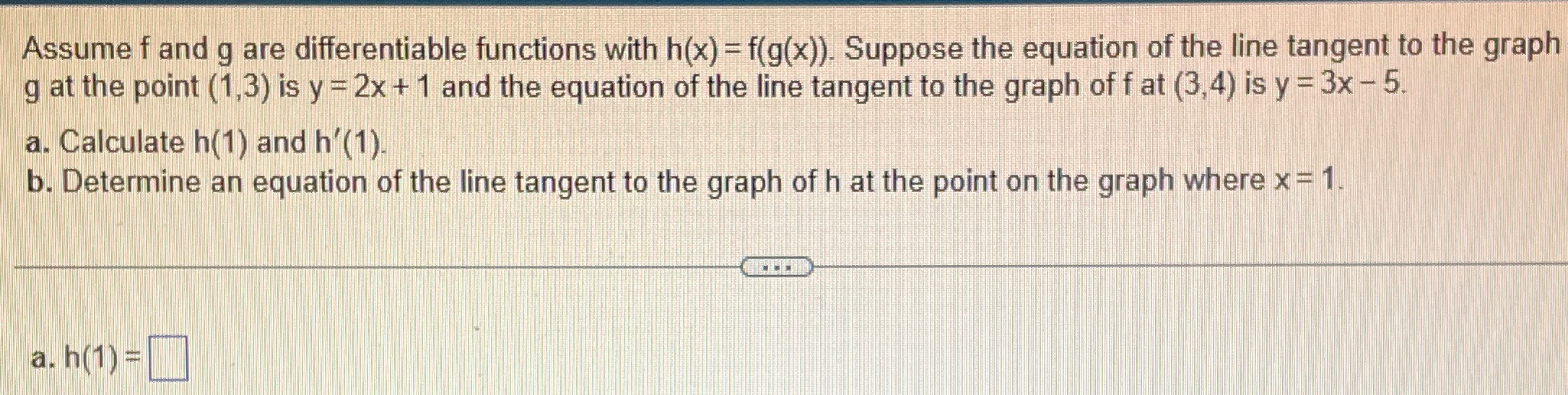 Solved Assume f ﻿and g ﻿are differentiable functions with | Chegg.com