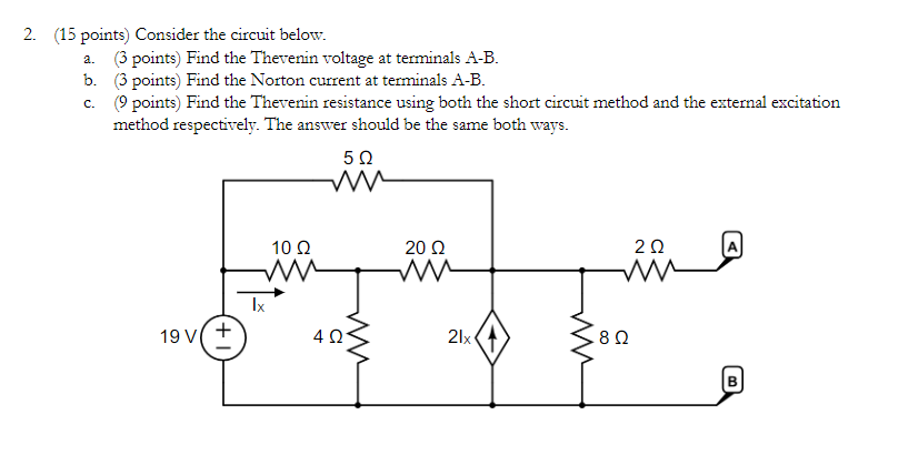 Solved (15 points) Consider the circuit below.a. (3 | Chegg.com Solved (15 points) Consider the circuit below.a. (3 | Chegg.com