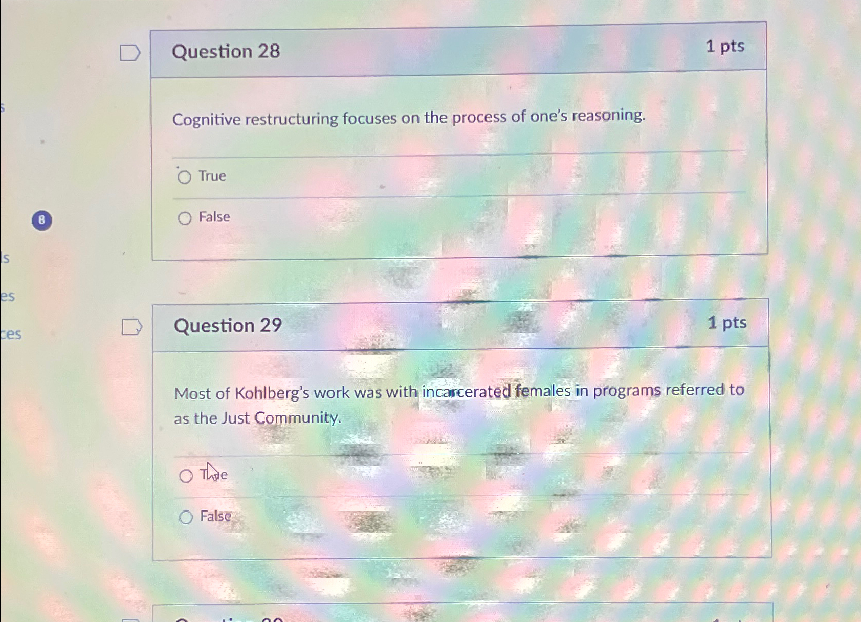 Solved Question 281ptsCognitive restructuring focuses on the | Chegg.com