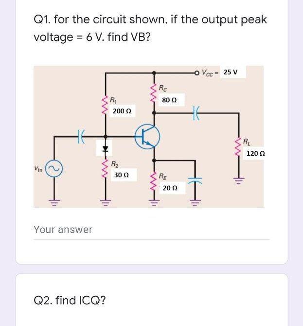 Solved VCEQ and find Pdc and find the output power PL and | Chegg.com