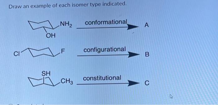 Solved Draw an example of each isomer type indicated. | Chegg.com
