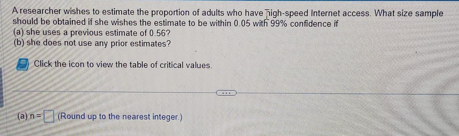 Solved A researcher wishes to estimate the proportion of | Chegg.com
